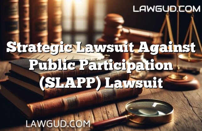 Strategic Lawsuit Against Public Participation (SLAPP) Lawsuit [Updated ...